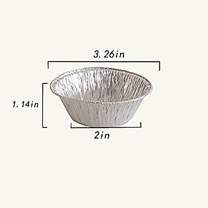HLCM 100 Pcs Aluminum Foil Mini Pans, Great for Baking Tarts, Quiche, Pudding, etc.