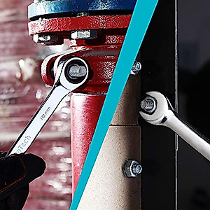 DURATECH Ratcheting Wrench Set, Combination Wrench Set, Metric, 10-piece, 6-18mm, CR-V Steel, with Pouch