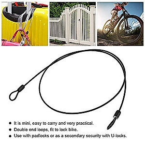 High Reliability Portable Practical Security Lock, Exquisite Appearance Wired Bicycle Lock, Automatic Cycle Bike for Bicycle Motorcycle Scooter (Black)