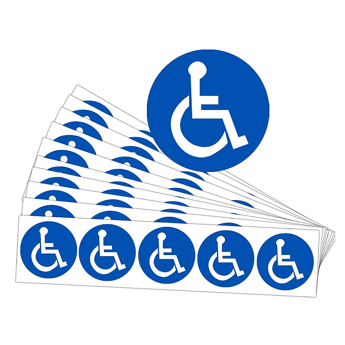 Disabled Wheelchair Symbol Labels | Handicap Signs Stickers 2 inch Round Convenient Decals for Handicapped Parking 60 pcs