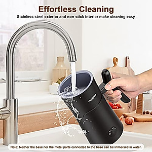 DINERO Milk Frother, 4 in 1 Electric Milk Steamer, Automatic Hot/Cold Milk Foam Maker, 8.1oz/240ml Frother for Coffee, Cappuccinos, Latte, Macchiato, Matcha, Hot Chocolate, Automatic off