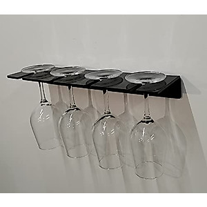 WANLIAN Wine Glass Holder(Pack of 2), Wall Mounted Acrylic Wine Glass Holder, Wine Glass Holder for Reception Party, Party Wine Glass Holder, Kitchen Tableware Storage Rack (Black)
