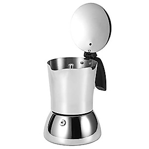 Zerodis Stovetop Espresso Maker color Stainless Steel Thermal Coffeemaker 4 Cup Stainless Steel Coffee Maker and Moka Pot Classic Italian style Black Espresso Coffee Pot