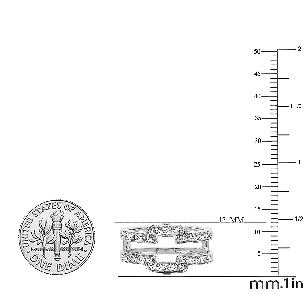 Dazzlingrock Collection 0.50 Carat (Cttw) Round White Diamond Women Anniversary Enhancer Band 1/2 CT, 14K White Gold, Size 7