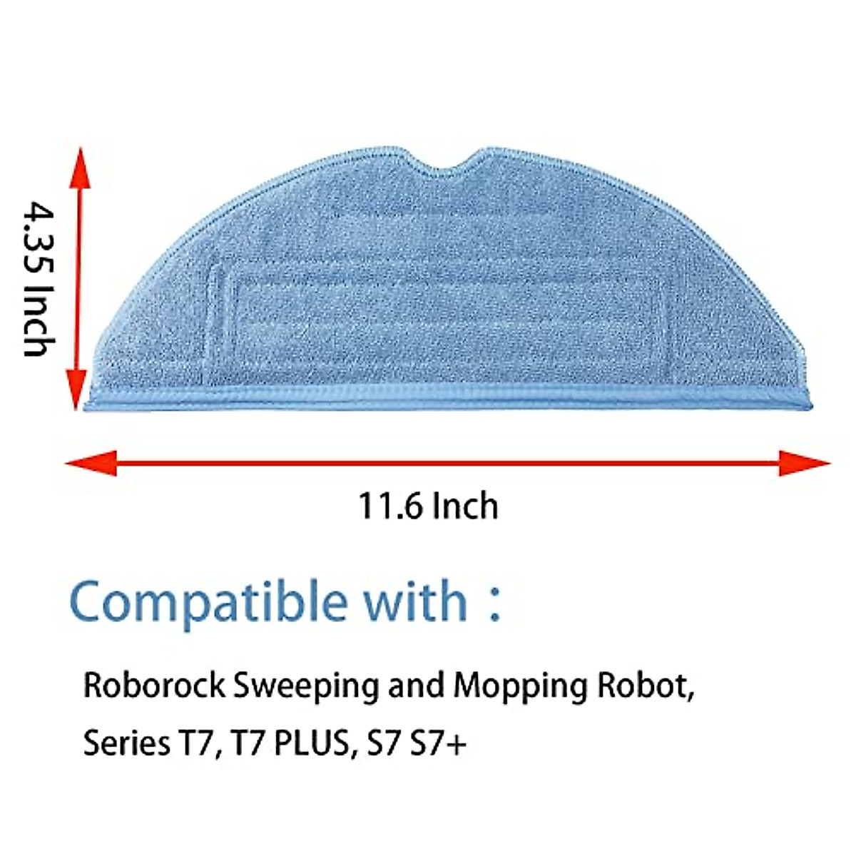 S7 Mop Pads Compatible with Roborock S7 S7+ T7 T7S T7 Plus S7MaxV, S7 MaxV Plus Vacuum Cleaner Washable Reusable Microfiber Mop Cloth, 5 Pack