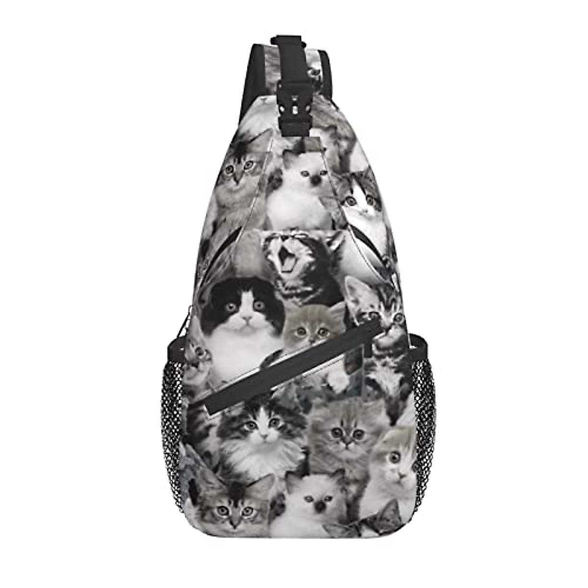 ASYG Cat Sling Bag Crossbody Chest Daypack Casual Backpack Space UFO Shoulder Bag For Travel Hiking Sport Gym