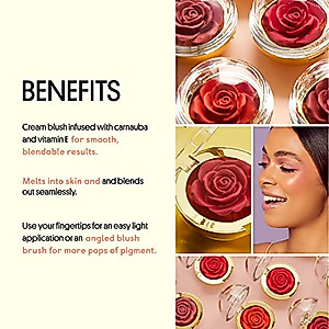 Winky Lux Cheeky Rose, Cream Blush for Cheeks, Flower Blush with Vitamin E, Makeup Blush and Flower Makeup, Pink Tea Time