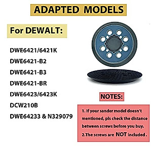 HVAKHVA 2 PCS Replacement Sanding Pads for Dewalt, Orbital Sander Backing Pad Applied to DWE6421 /6421-B2 /6421-B3 /6421-BR/ 6421K/6423K