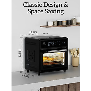 Kitchen Elite Air Fryer Toaster Oven Combo, 12.6 QT Stainless Steel Airfryer 10 in 1, Convection Oven Countertop 450°F, Non-Toxic for Bake, Roast, Reheat, Broiler, Dehydrate with Digital Touch Screen