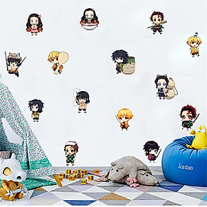Demon Slayer Wall Stickers,Peel and Stick Removable Wall Decals Anime Stickers for Kids Nursery Bedroom Living Room Decorations