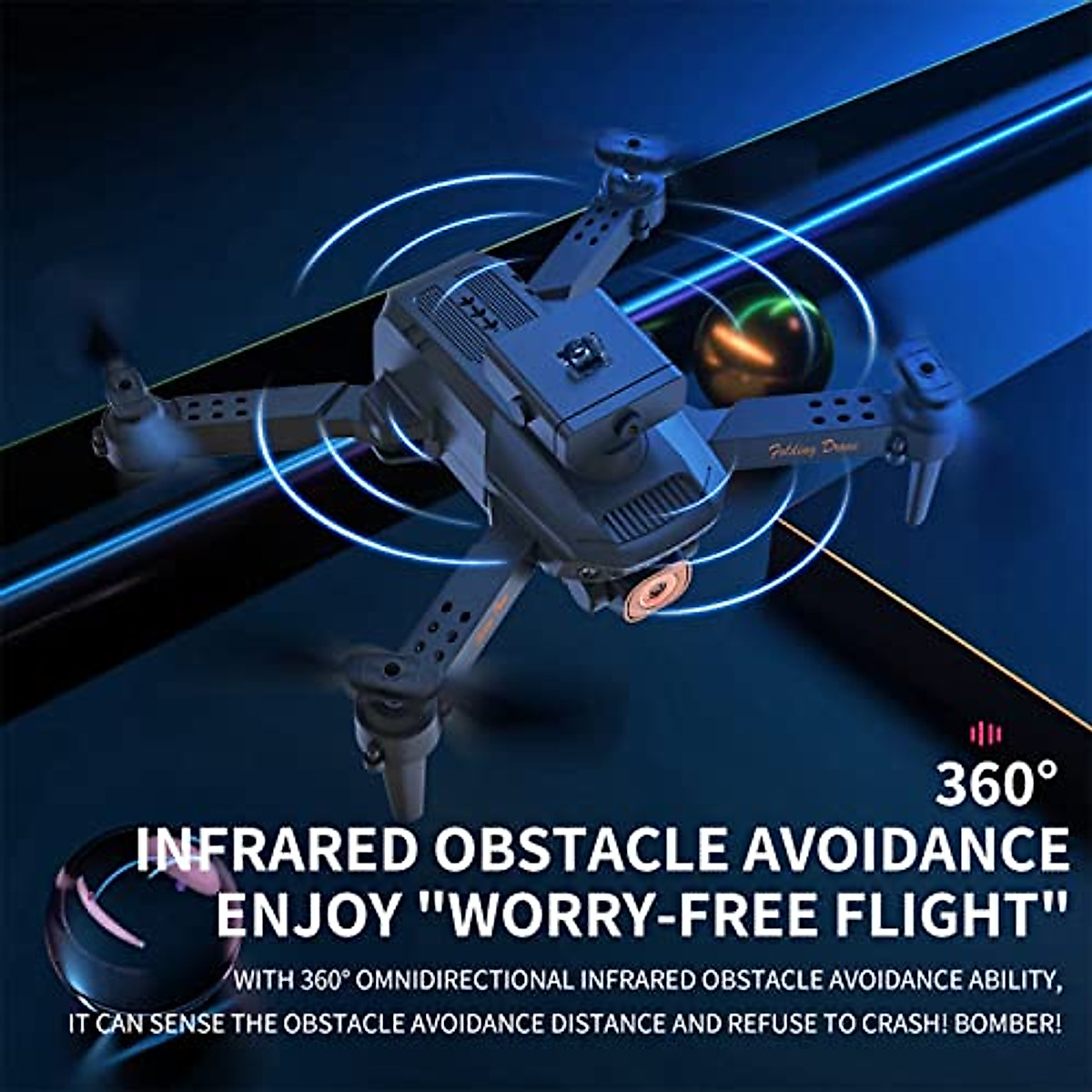 Mini Drone with 1080P Dual HD Camera, 2023 New Upgradded RC Quadcopter FPV Camera Foldable Drone Toys Gift for Adults Kids, One Key Start Speed Adjustment (Dual Camera)