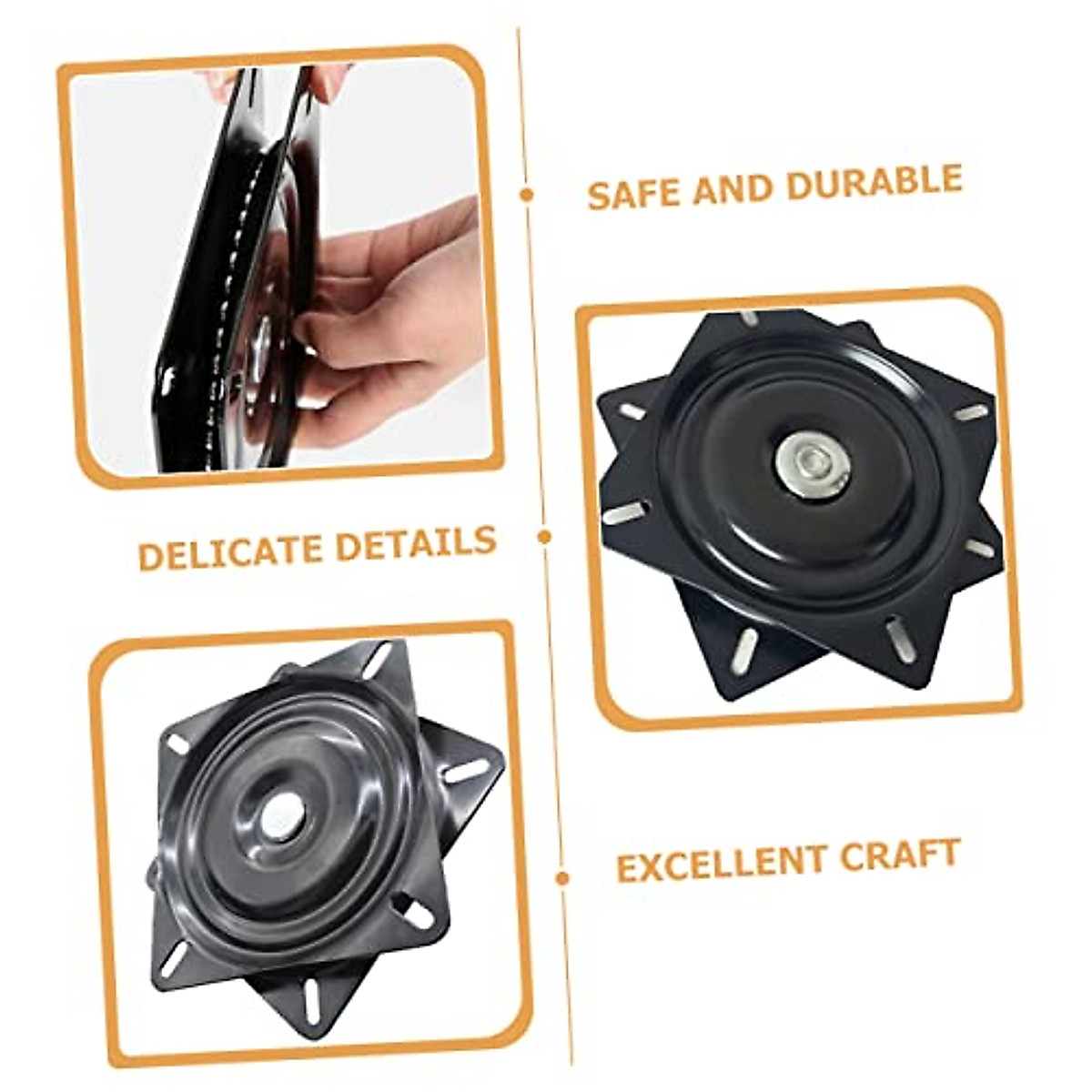 Homoyoyo Table Turntable Camping Hammock Stool Swivel Plate Ball Bearing Boat Seat Pedestals Furniture Bar Stool Seat Replacement Cold Rolled Steel to Rotate Mount Swivel Chair