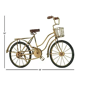 Deco 79 Metal Bike Sculpture, 19" x 5" x 12", Brown