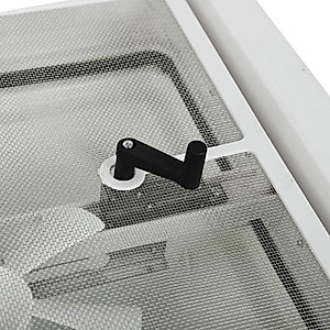 BLACKHORSE-RACING 14" RV Roof Vent Fit for Camper Trailer Universal White Lid Roof Vent with 12V RV Vent Fan 6" Blades White lid Inner for Garnish Ring