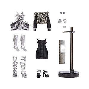 Rainbow High Shadow Series 1 Luna Madison- Grayscale Fashion Doll. 2 Metallic Grey Designer Outfits to Mix & Match, Great Gift for Kids 6-12 Years Old and Collectors