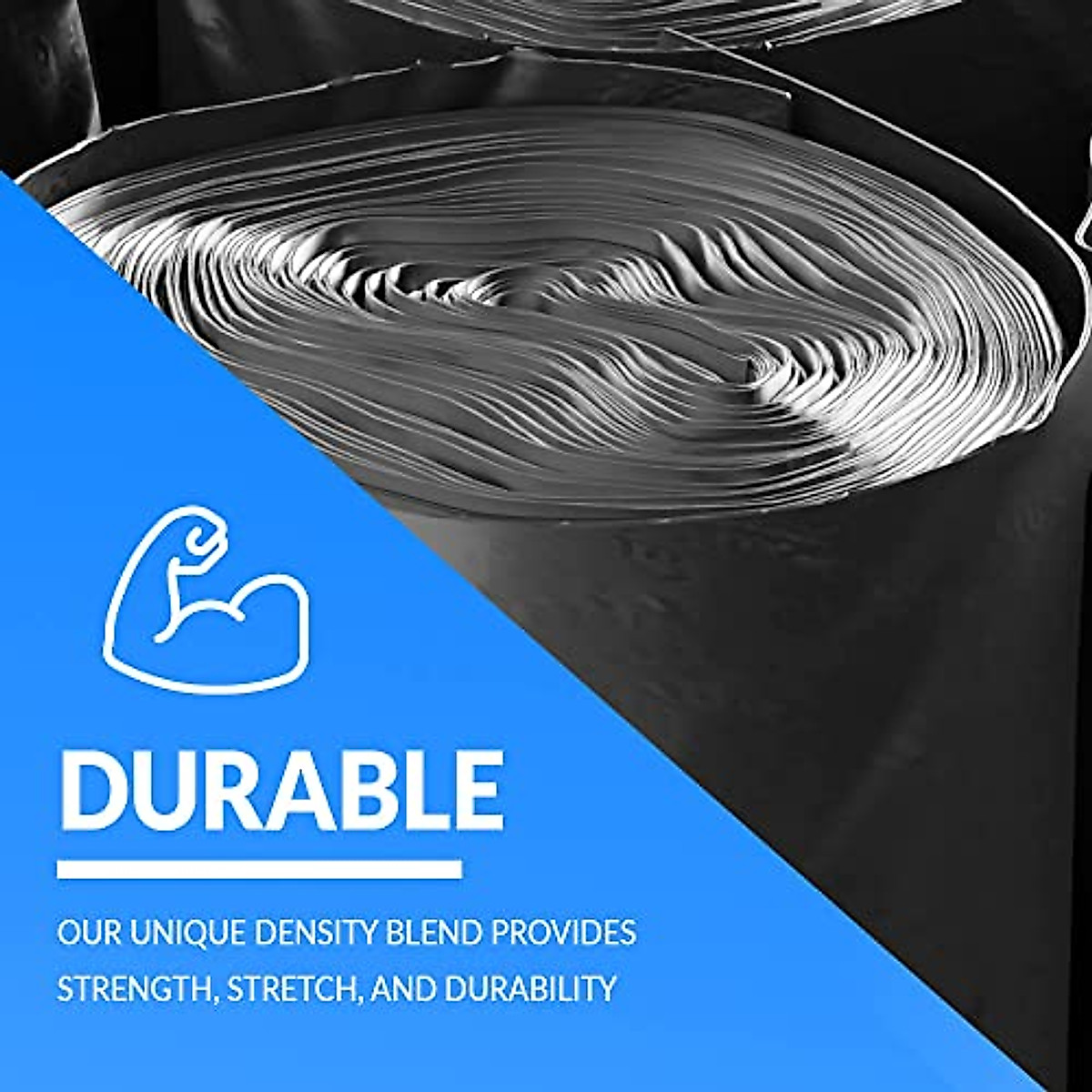 Reli. SuperValue Trash Bags, 55-60 Gallon | 50 Count | Made in USA | Black 55 Gallon Trash Bags | Heavy Duty Can Liners, Garbage Bags, Bulk Contractor Bags 55 Gallon Capacity | Black