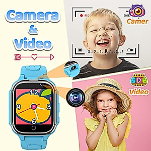 Smart Watch for Kids Age 3-12, 24 Puzzle Games Dual Camera HD Touch Screen Kids Watch, Smartwatch with Video&Music Player Pedometer Alarm Clock 12/24 hr Children Educational Toys for Boys Girls