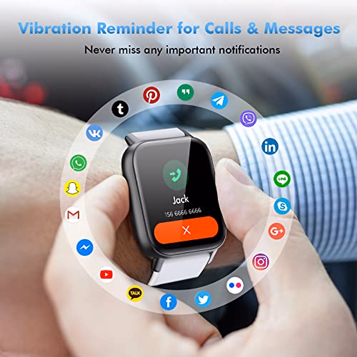 SOPPY Smart Watch for Women and Men, Sports Fitness Trackers with Heart Rate Monitor, IP67 Waterproof Watches for Women 1.69'' Touch Screen Smart Watch for Android iOS Phones with Replacement Straps