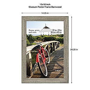 MCS Museum Poster Frame, Barnwood, 12 x 18 in, Single