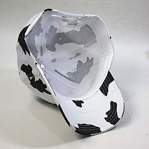 The Vintage Year Milk Cow Adjustable Snapback Baseball Cap White Free Patch (Quail)