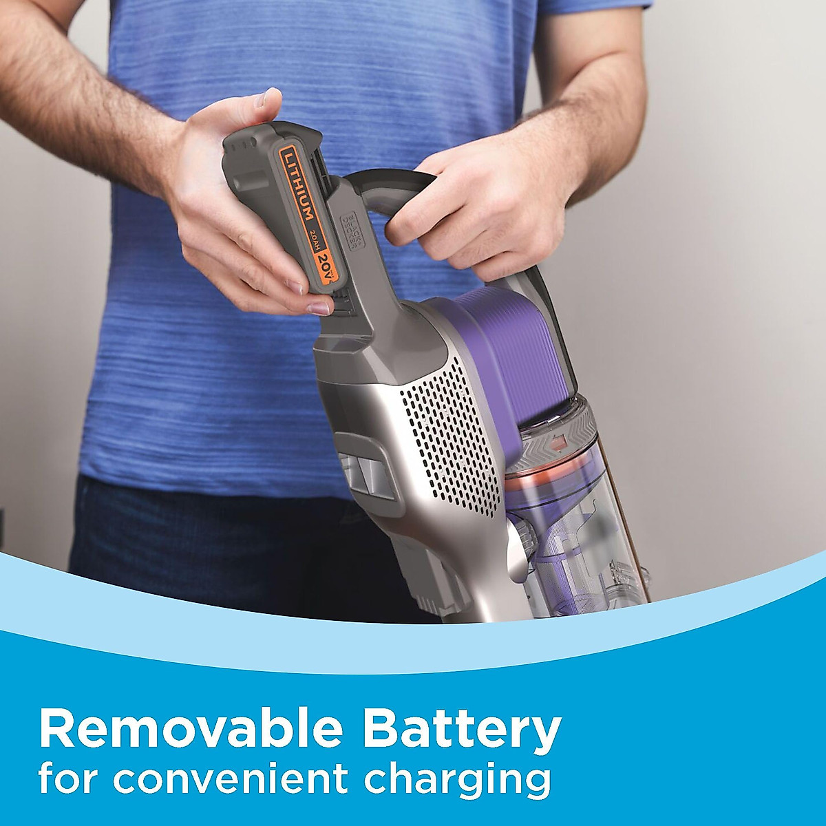 BLACK+DECKER Powerseries Extreme Cordless Stick Vacuum Cleaner for Pets, Purple (BSV2020P)