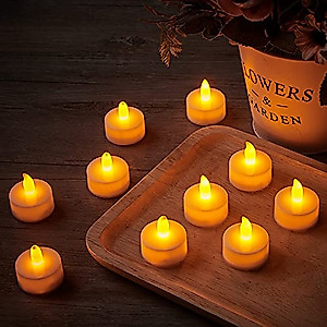 Tea Lights 150 Hours Pack of 12 Realistic Flickering Bulb Battery Operated led Tea Lights Candles for Wedding,Halloween,Christmas,Valentine's Day Electric Tea Lights in Warm Yellow