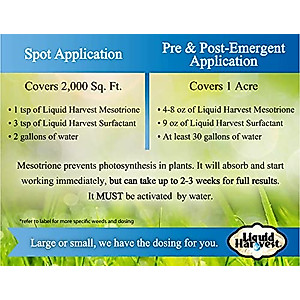 Liquid Harvest Mesotrione - 8oz - Mesotrione Concentrate (Compare to Tenacity) - Pre and Post-Emergent Weed Killer for Lawn and Turf Grasses