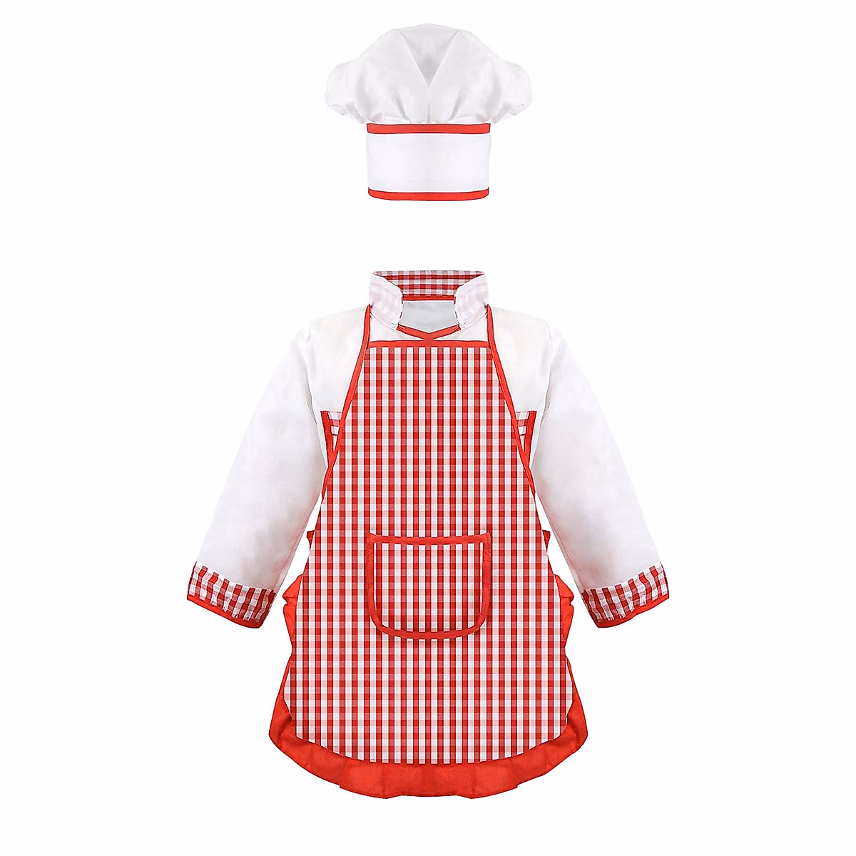 Jeowoqao Boy's Dress Up Costumes Set, Role Play Set 11-pcs Trunk Pirate, Chef, Construction Worker, Policeman Costume Fit Kids Girls Age from 3-6