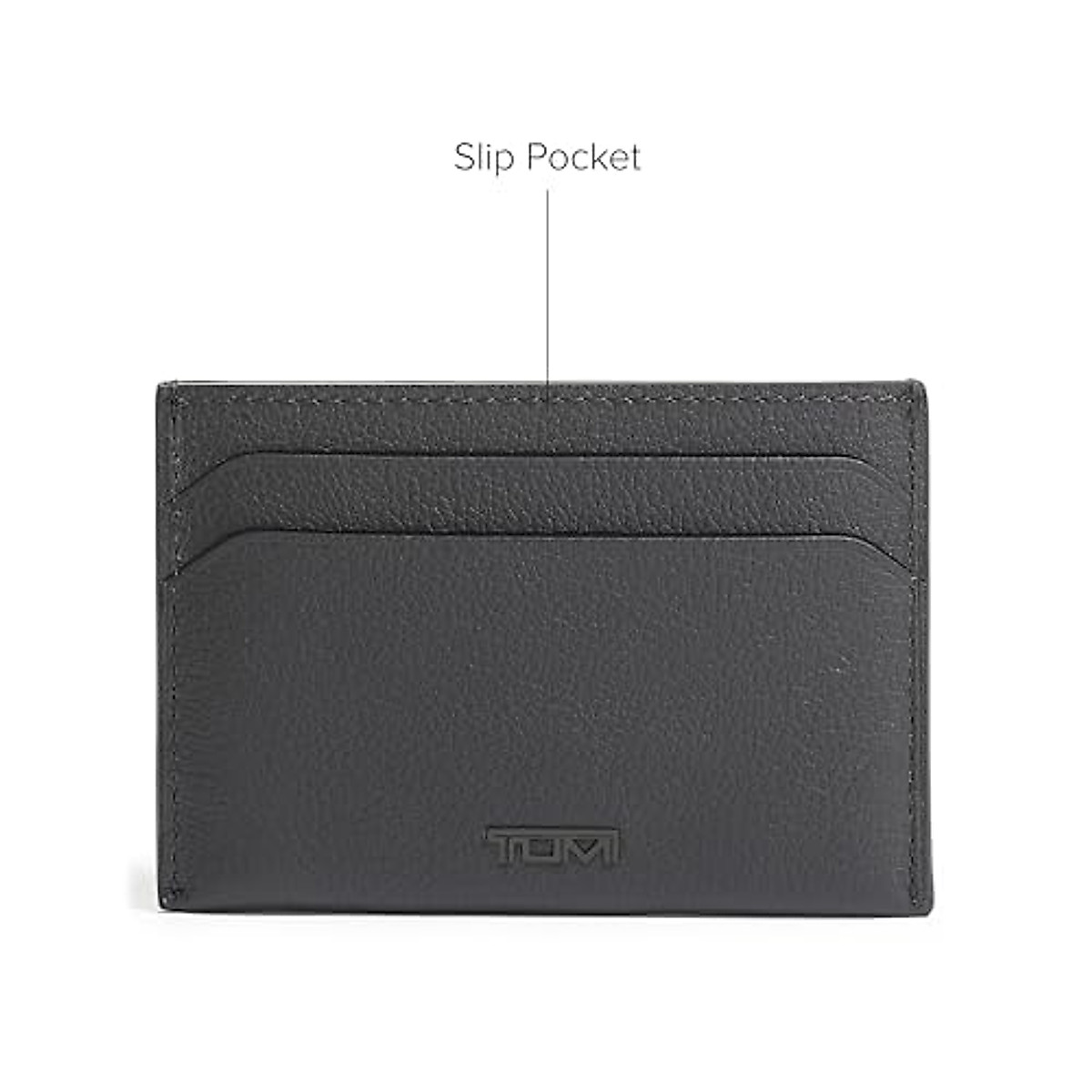 TUMI - Nassau Money Clip Card Case Leather Wallet for Men - Money Clip and 2 Card Pockets - Slim Profile - Textured Grey