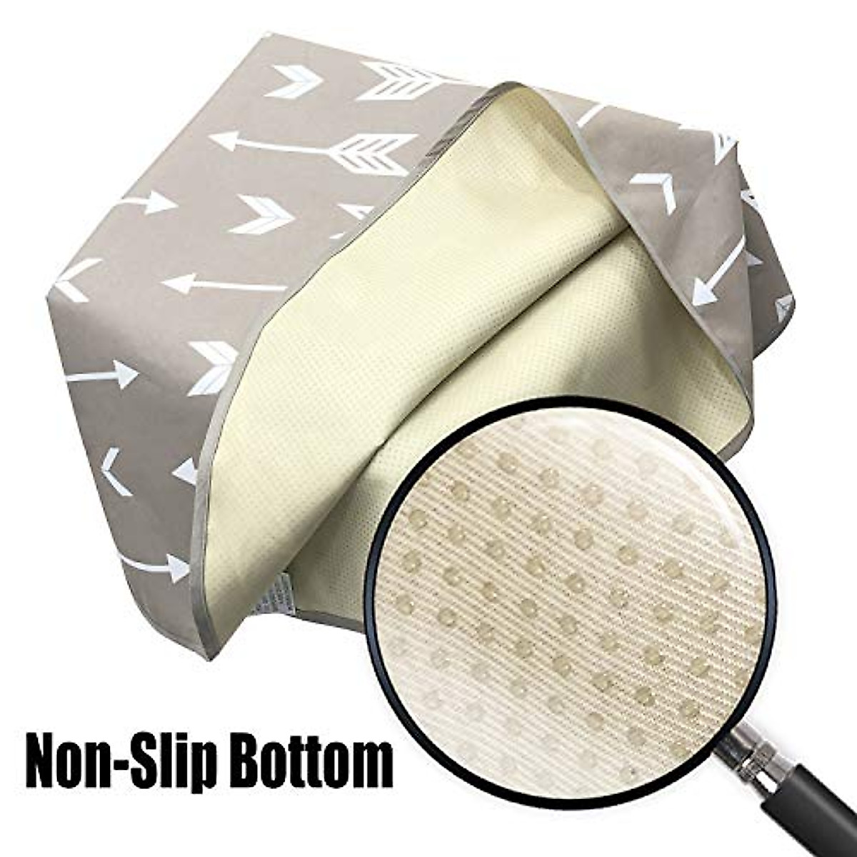51" Multi-Purpose Waterproof Baby Splat Mat for Under High Chiar, Portable Play Mat for Toddler, Non-Slip Floor Splash Mat and Table Cloth (Beige Arrow)