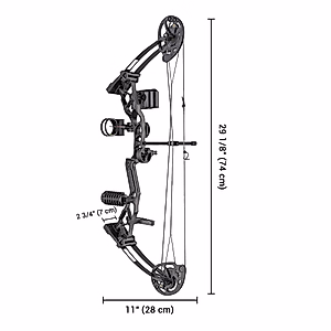 AW Youth Compound Bow Kit 16 to 28 Lbs Draw Weight Arrows Archery Outdoor Hunting, for Teenagers Young Archers or Beginners