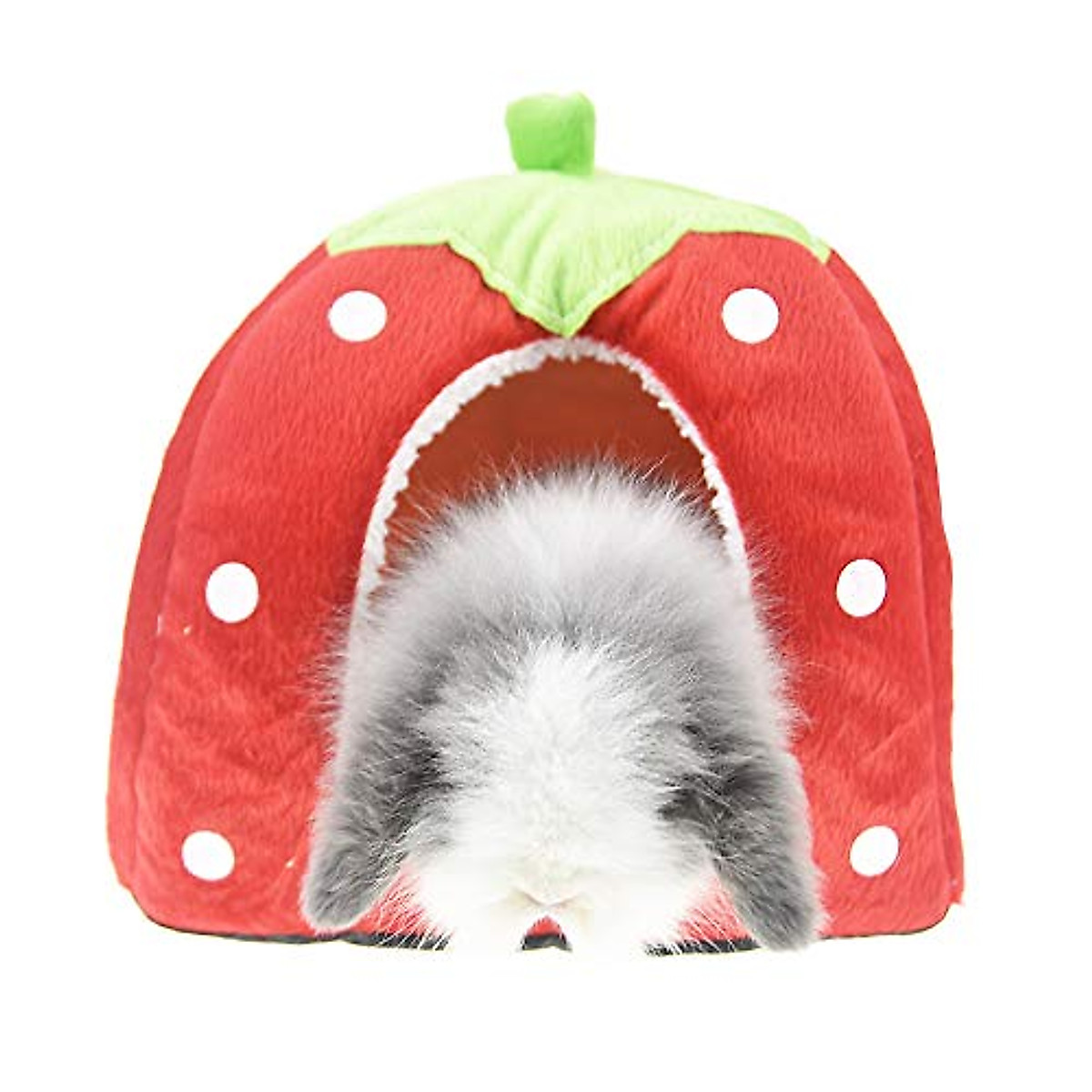 FLAdorepet Rabbit Guinea Pig Hamster House Bed Cute Small Animal Pet Winter Warm Squirrel Hedgehog Chinchilla House Cage Nest Hamster Accessories (9x9x10 Inch (Pack of 1), A-Red)