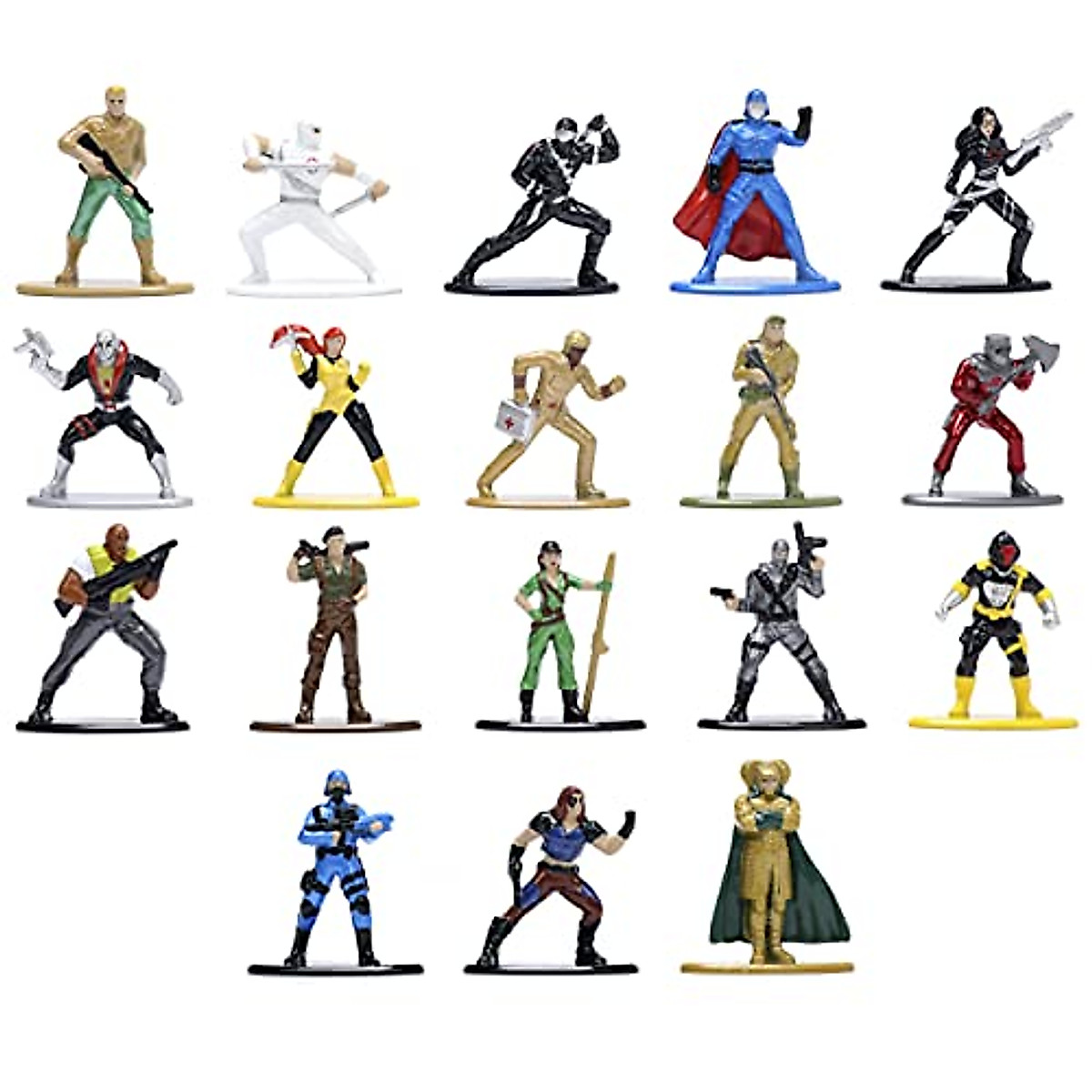 Jada Toys G.I. Joe 1.65" 18-Pack Die-cast Figures, Toys for Kids and Adults, 32913