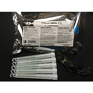 Glow Sticks Bulk Wholesale, 25 6” Industrial Grade Blue Light Sticks. Bright Color, Glow 12-14 Hrs, Safety Glow Stick with 3-Year Shelf Life, GlowWithUs Brand