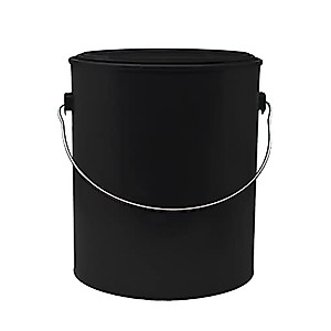 Plastic Paint Can (Black) - 1 Gallon Bucket with Lid & Handle - Triple Lock Airtight Seal - Dog Poop Bucket, Small Pail - Made from 100% USA Recycled Polypropylene Plastic