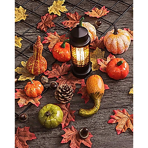 70PCS Fall Decor Artificial Pumpkins for Decorating, Foam Pumpkin Decor for Harvest Halloween Thanksgiving, Faux Pumpkin Decorations Set with 8 Fake Pumpkins+ 2 Pinecones+ 10 Pinecones+50 Fall Leaves