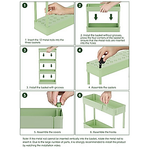LEHOM 5.3" Slim Storage Cart - 4 Tiers Bathroom Organizer Mobile Shelving Unit Storage Rolling Utility Cart Slide Out Organizer for Kitchen Bathroom Laundry Narrow Places, Green