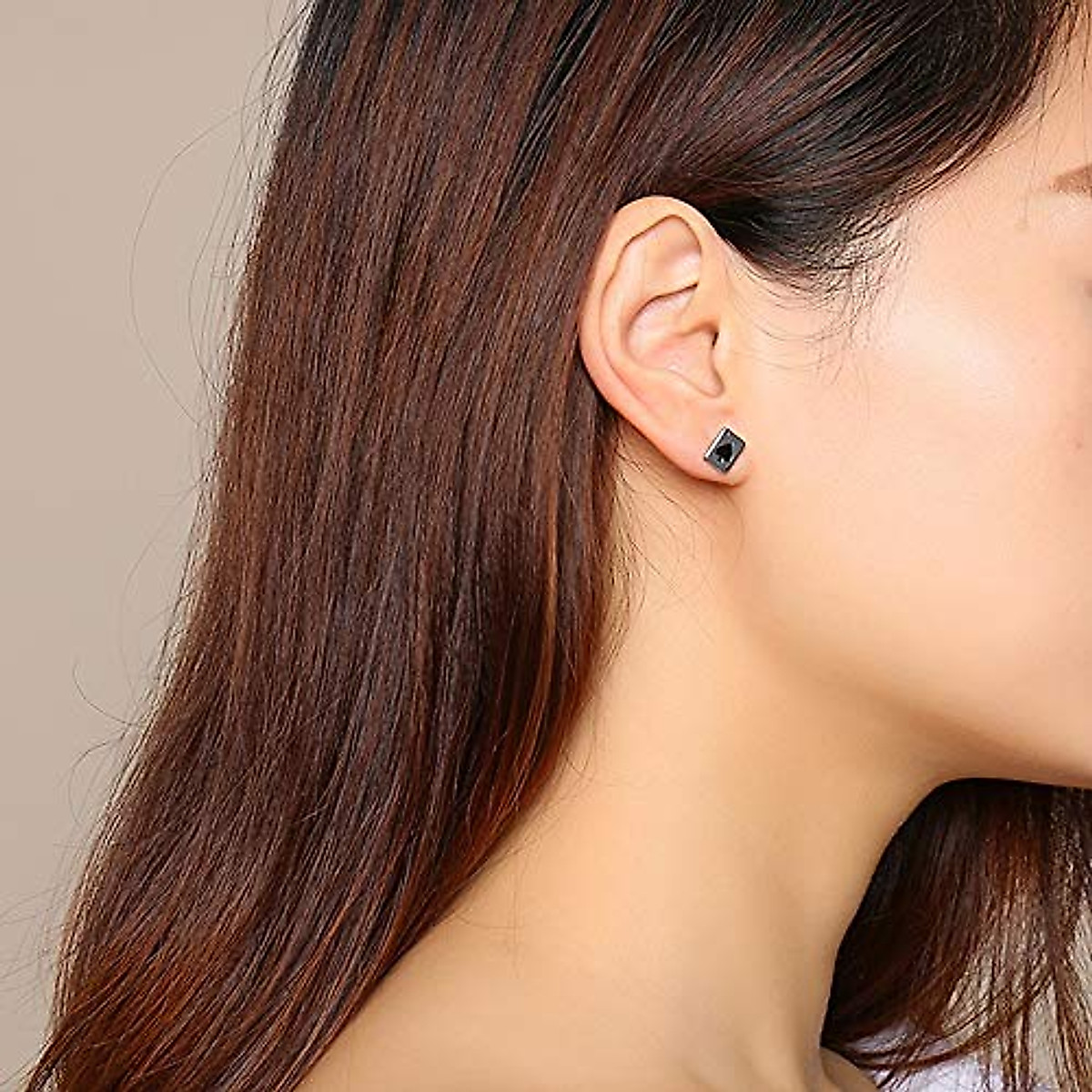 Stainless Steel Ace Spade Gambling Casino Biker Cockail Party Stud Earrings (Silver)