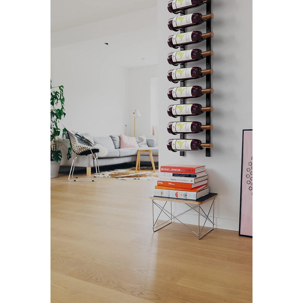 Jagged Ridge Wine Rooms 12 Bottle Wall Mounted Wine Rack Hanging Wall Wine Rack - Stylish & Modern Wine Storage Rack, Alloy Steel, Colour - Matte Black Powder Coat Finish