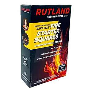 Rutland Products Safe Lite Fire Starter Squares, 24 squares - 50C