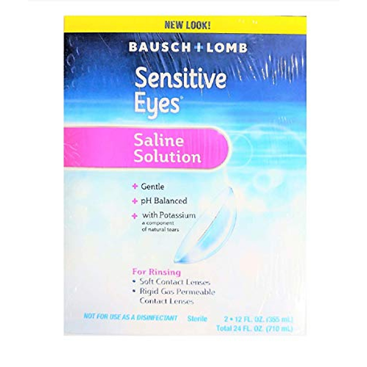 Bausch And Lomb Sensitive Eyes Plus Saline Solution, Twin Pack - 24 Oz (pack of 3)