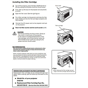 AWO ET-SFYL131 / POA-FIL-131/610-334-3747/003-001726-01 Replacement Air Dust Filter Cartridge for Christie DHD700,DS+750,LX650,LX700,Vivid LX650 Projectors