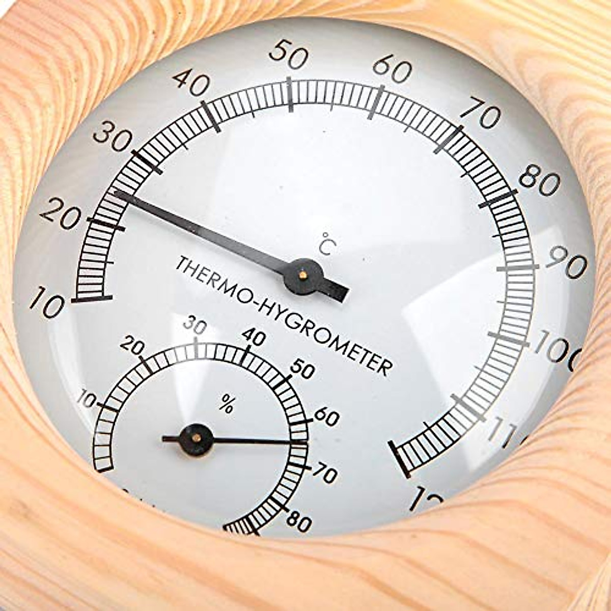 Wood Sauna Thermometer, Sauna Room Hygrometer Thermometer Digital Sauna Temperature Meter Humidity Meter Used in Sauna Room, Bathroom, Sweat Stream Room etc