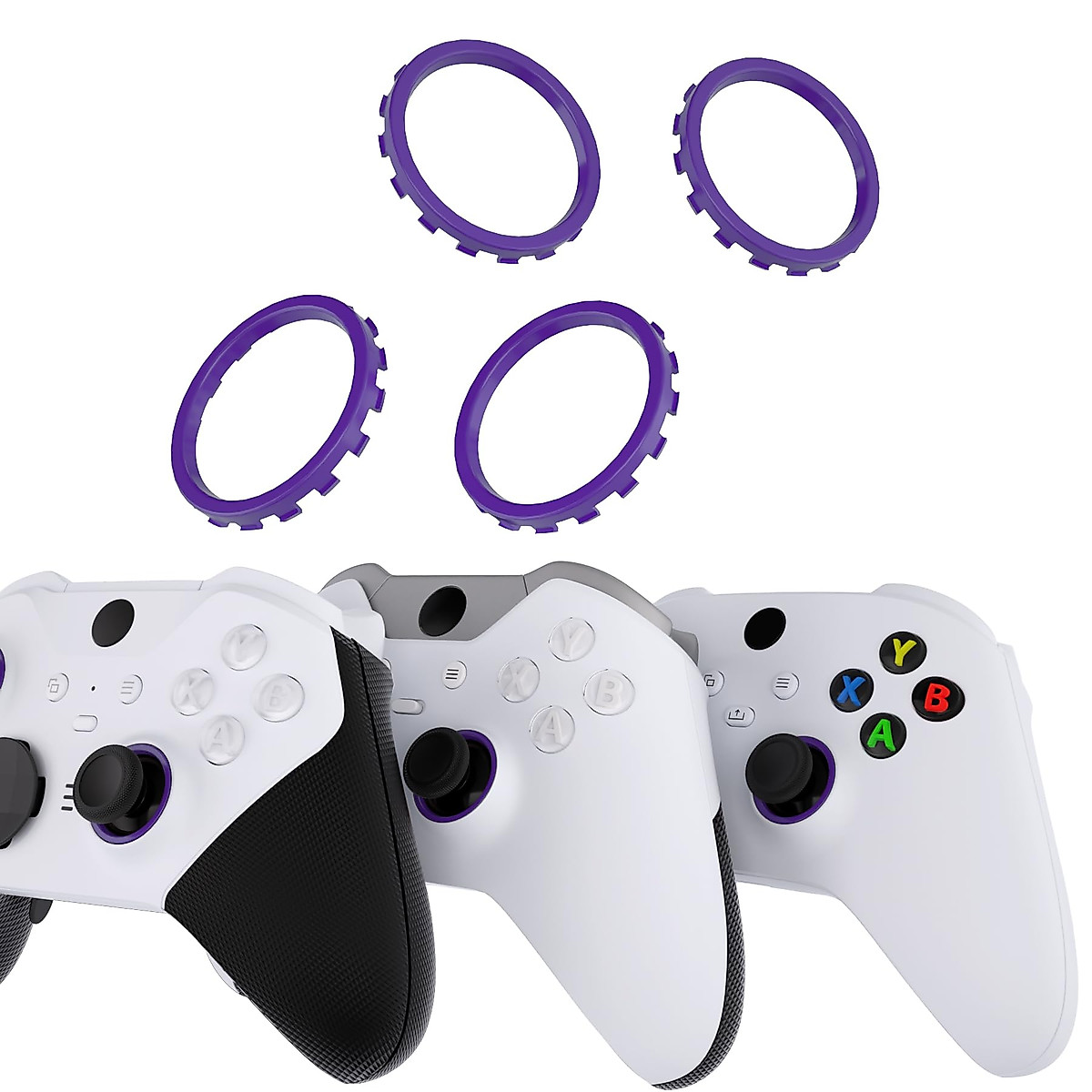 eXtremeRate Replacement Accent Rings for Xbox Elite Series 2 Core | for Elite Series 2 | for Xbox One Elite | for eXtremeRate ASR Version Shell for Xbox Series X/S Controller - Purple
