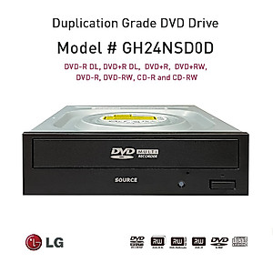 Digital LG HLDS Internal SATA 24x Super Multi with M-DISC Support CD DVD Burner Writer (GH24NSD0D) - Bulk
