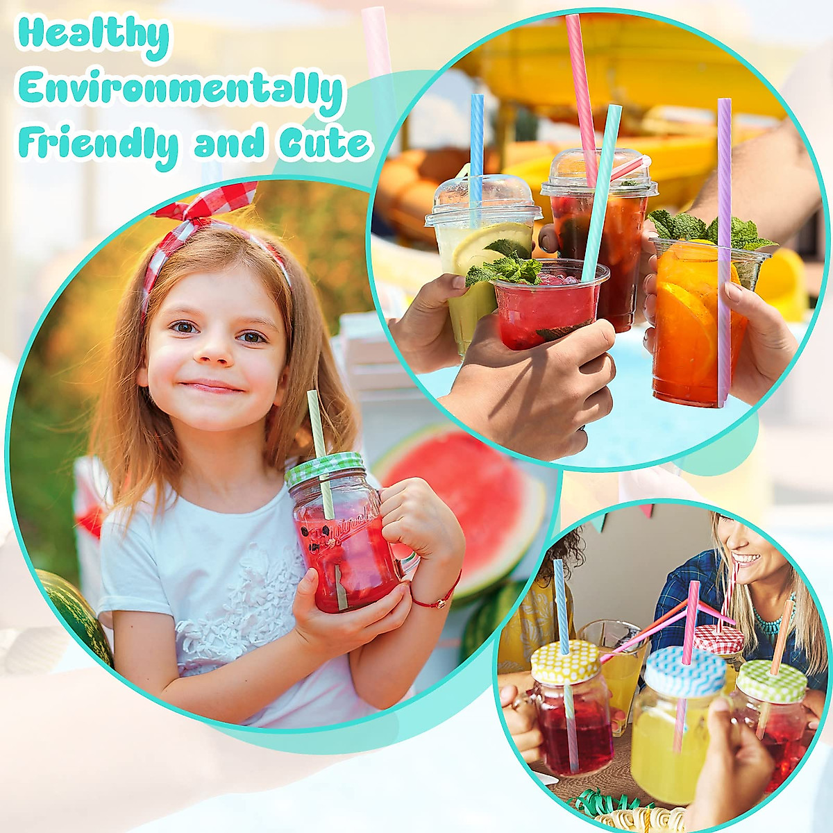 8 Sets Silicone Straws with Case Reusable Straws Silicone Foldable Portable Drinking Straw Set for Party Travel Cold or Hot Straw with Carry Case and Cleaning Brushes 7 5/7 Inch Long (Light Color)