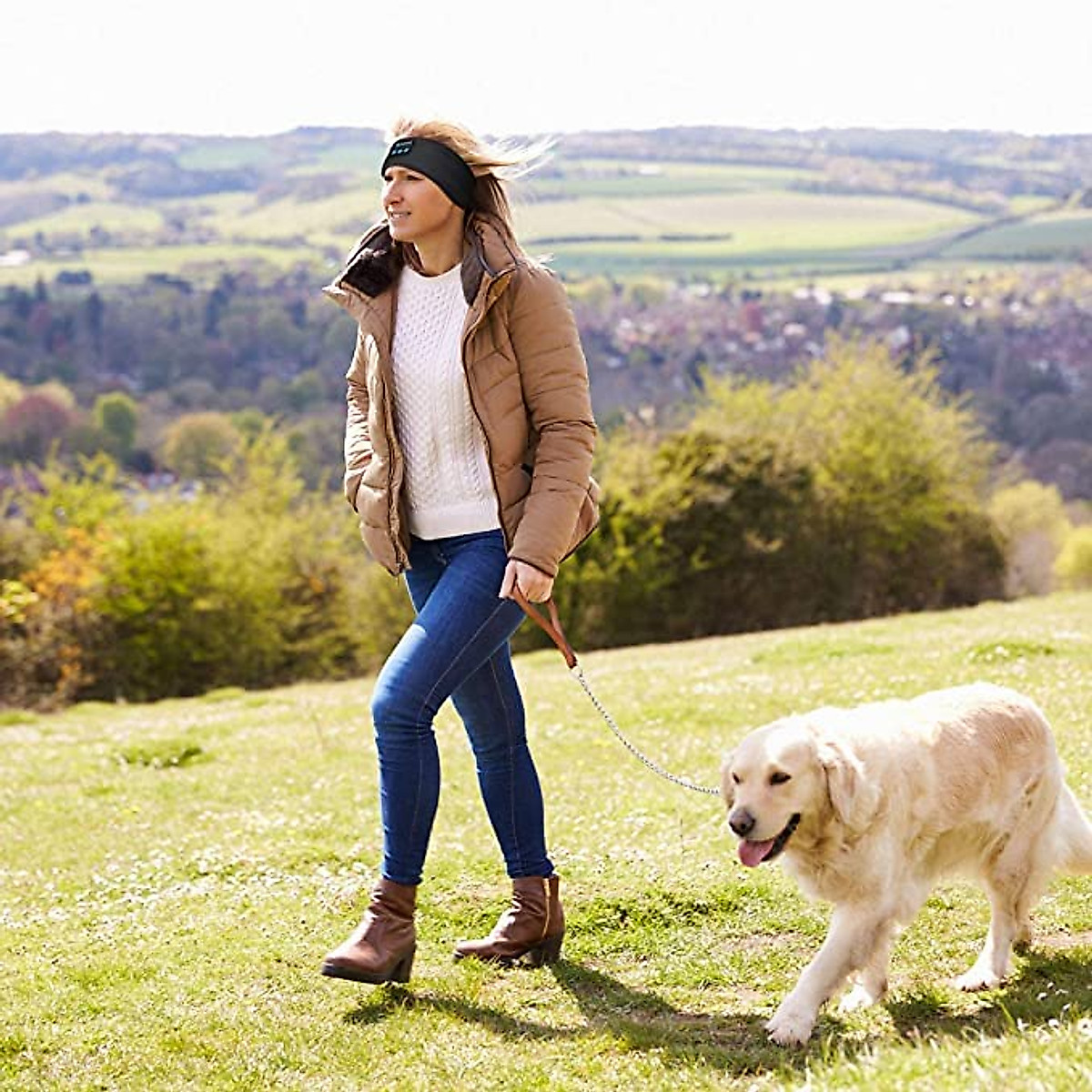 Soft Comfortable Over-Ear Headphones, Bluetooth Headband Headphones with Ultra-Thin HD Stereo Speakers Perfect for Sleep, Sports, Workout, Jogging, Yoga, Insomnia, Air Travel and Meditation (Black)