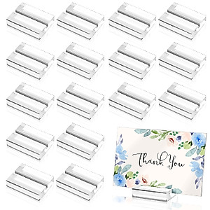 Aboofx 16 Pieces Acrylic Stands Clear Place Card Holders for Cards over 200gsm, 1.6 inch Acrylic Sign Holders Table Number Stands Card Display Stand forWedding Party Events Office Business Meeting