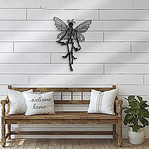 Skeleton Fairy skull Metal Wall Art Led Light Gothic Princess Sign Decoration Fairycore Aesthetic Halloween Home Decor Birthday Housewarming