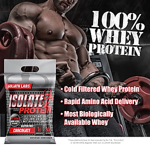 Goliath Labs Whey Protein Isolate [10 lbs/Strawberry] –Pure Protein Powder, 100% Cold Filtered, 24,000mg Amino Acids/Serving, Protein Mix for Muscle Strength (Packaging May Vary) – Diet & Nutrition